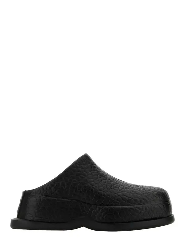 Alexander McQueen Leather Wave Slippers - Black