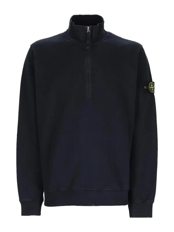Stone Island Zip Up Sweatshirt - Blue