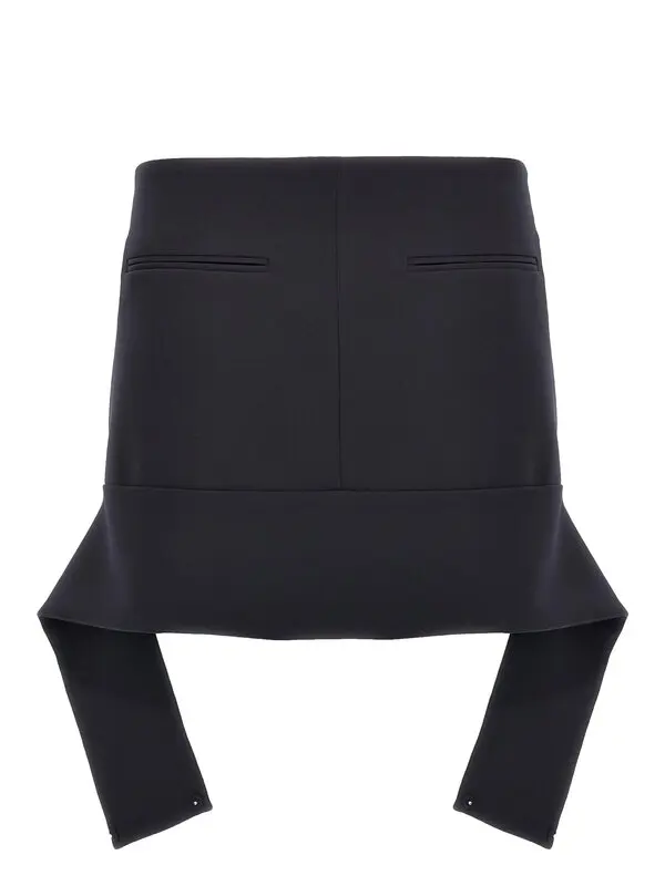 COURREGES Reversed Belt Mini Crêpe Skirt - Blue