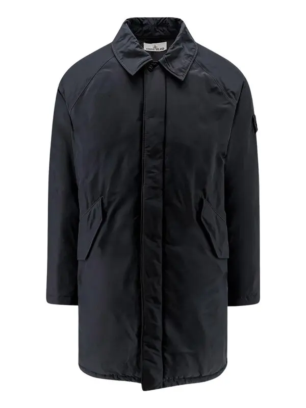 Stone Island Micro Reps Padded Long Jacket - Black