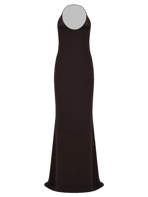 TOM FORD Silk Halter Maxi Dress - Brown