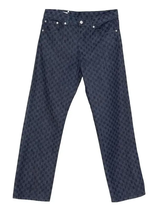Dries Van Noten Patterned Straight Leg Jeans - Blue