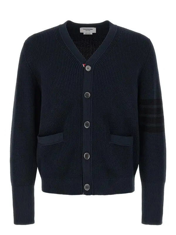 Thom Browne Garment Dye Cardigan - Blue