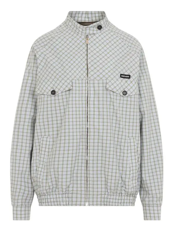 Miu Miu Check Blouson - White
