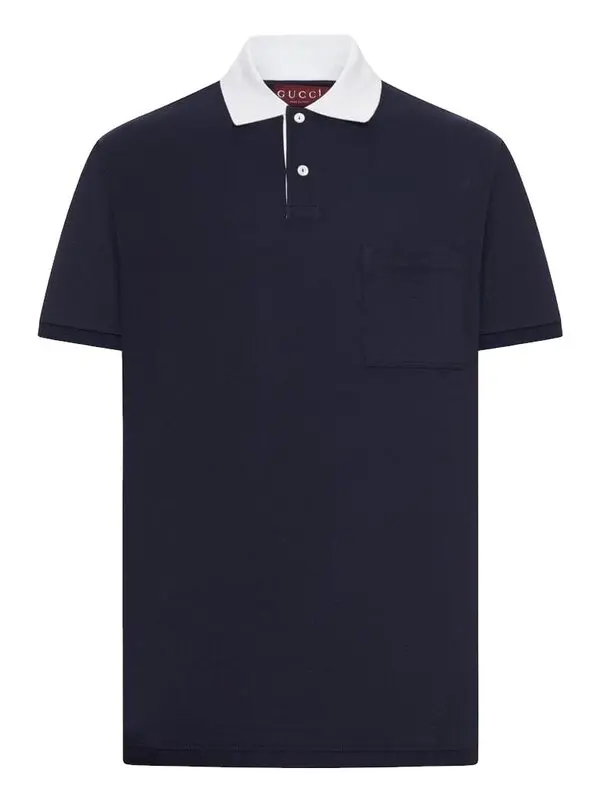 Gucci Stretch Cotton Piquet Polo - Blue