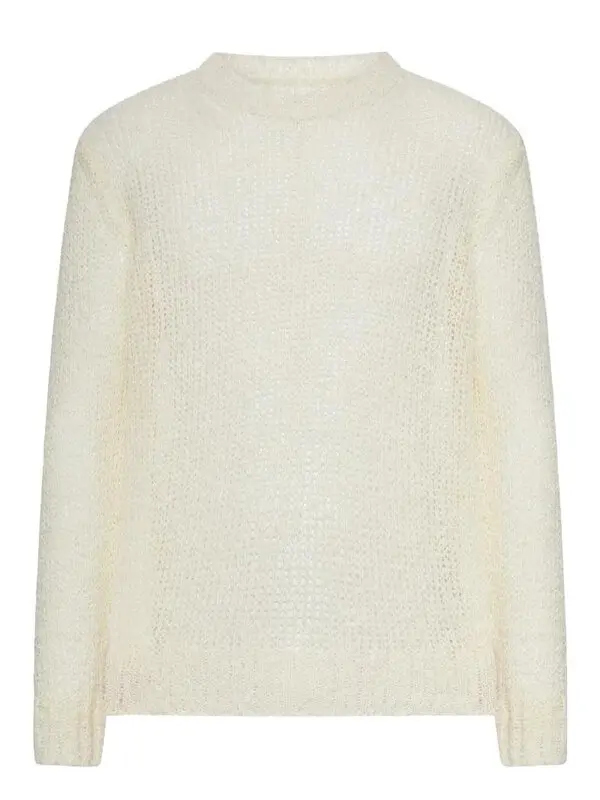 JIL SANDER Perforated Crew Neck Sweater - Multicolor