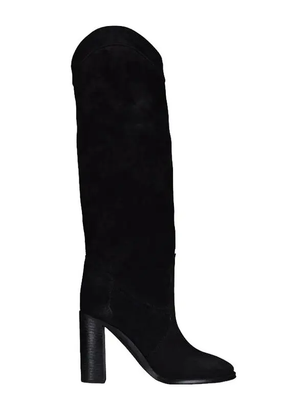 Saint Laurent Suede Boots - Black
