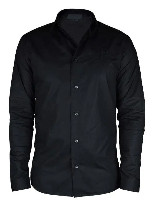 Philipp Plein Gold Cut Ls Skull Shirt - Black