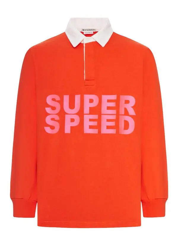 JW Anderson J.w.anderson Super Speed Rugby Polo Top In Bright - Red