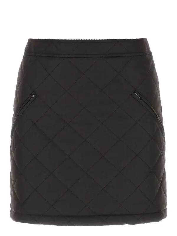 Burberry Quilted Cotton Mini Skirt - Brown