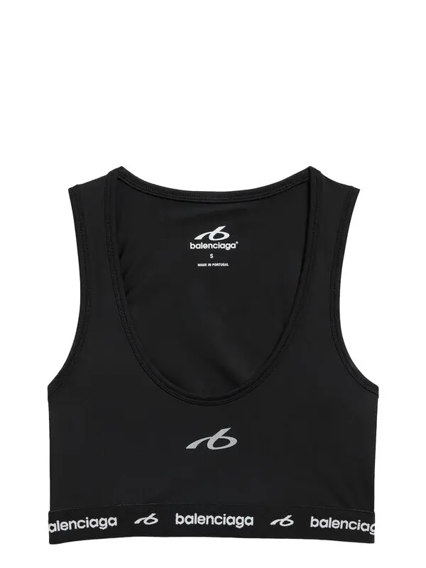 Balenciaga Techwear Bra Tank Top In Technical Fabric - Black