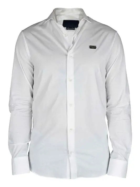 Philipp Plein Diamond Cut Ls Iconic Shirt - White