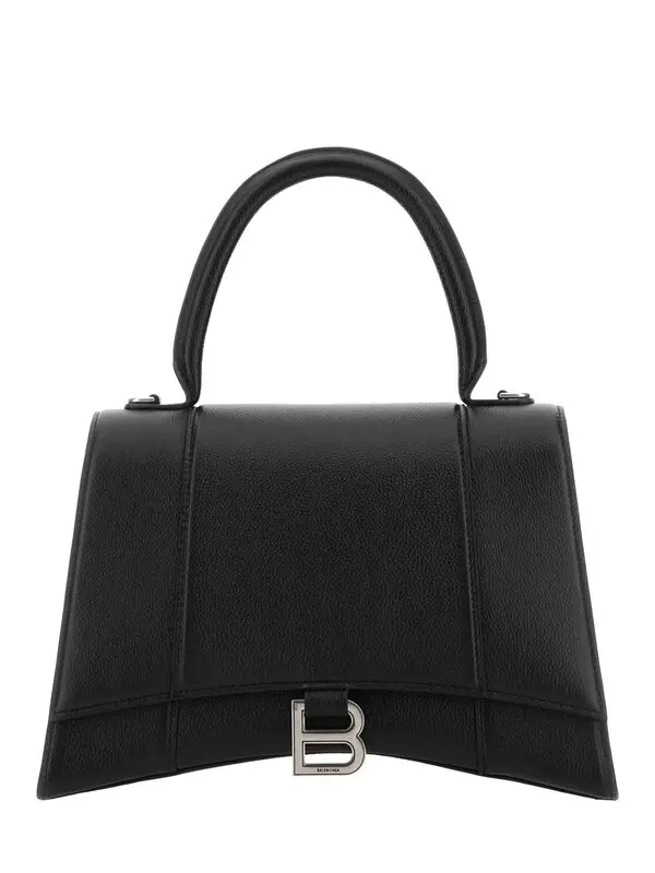 Balenciaga Leather Hourglass Handbag - Black