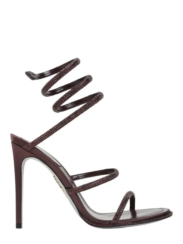 Rene Caovilla Crystal-embellished High Heel Sandals - Brown