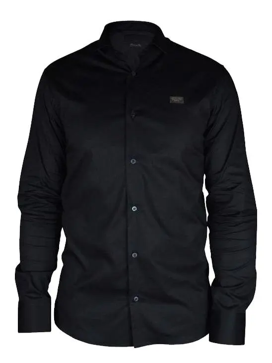 Philipp Plein Diamond Cut Ls Iconic Shirt - Black