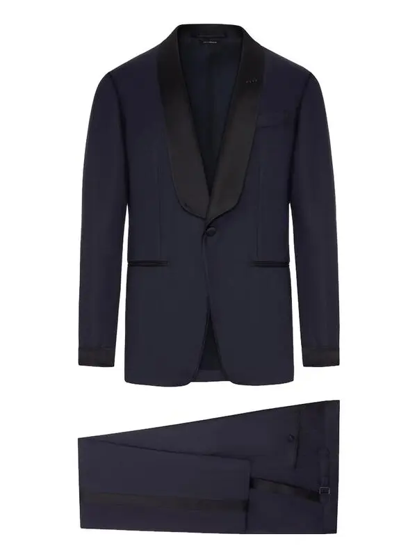 TOM FORD O`connor Wool And Silk Twill Evening Dress - Blue