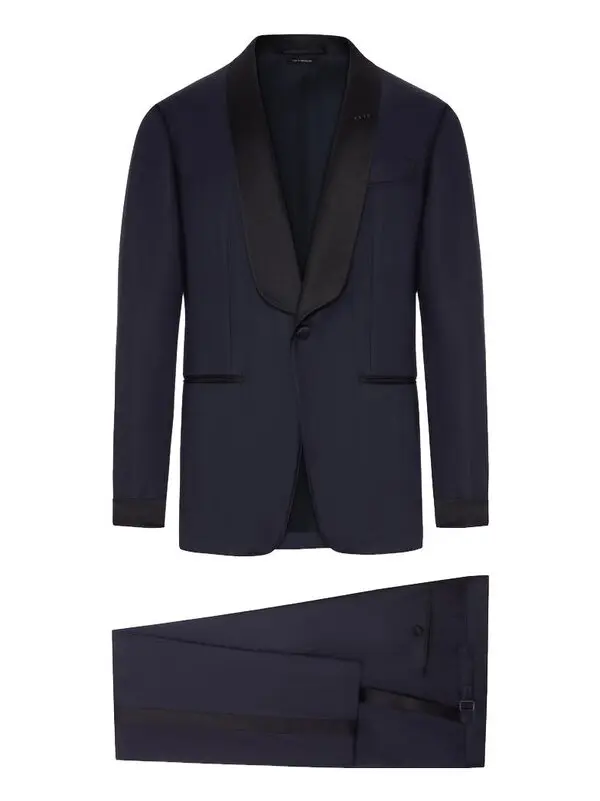 TOM FORD O`connor Wool And Silk Twill Evening Dress - Blue