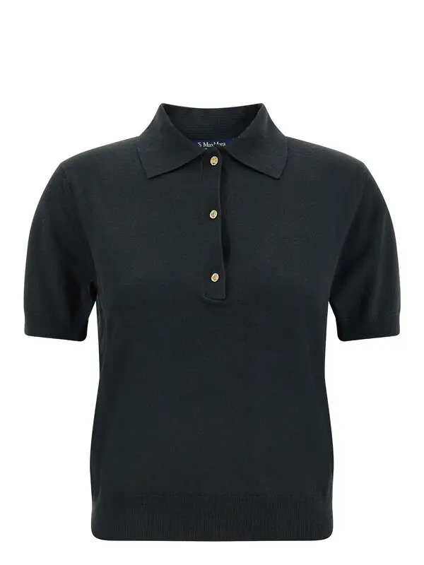 Max Mara Pomposa' Knit Polo Shirt - Black