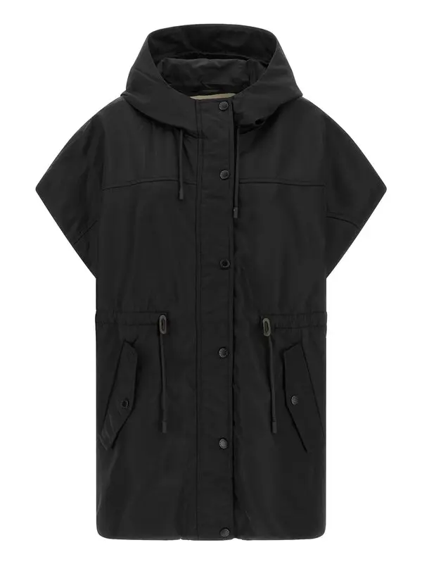 Max Mara Hybrid Quilted Technical Fabric Vest - Black