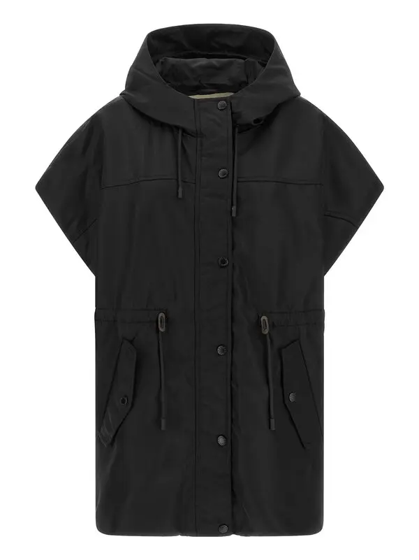Max Mara Hybrid Quilted Technical Fabric Vest - Black