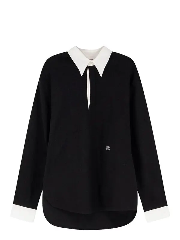 Celine Double-layer T-shirt In Thin Cotton Jersey - White