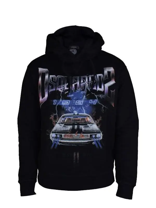 Dsquared2 Graphic Print Hoodie - Black