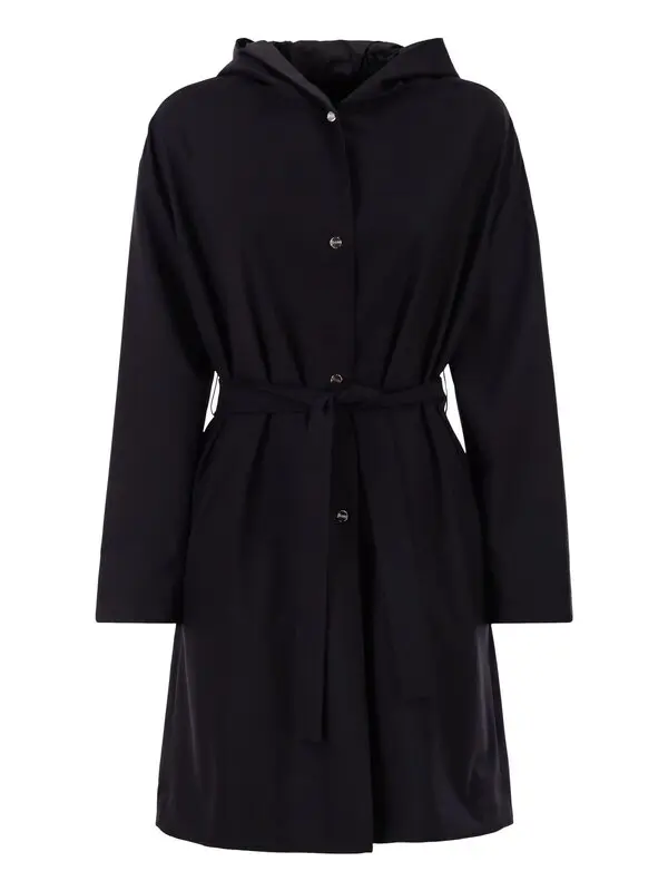 Herno Reversible Hooded Stretch Wool And Nylon Coat - Multicolor