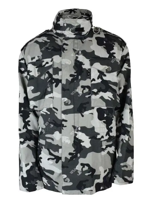 Off-White Camouflage Print Cotton Jacket - Gray