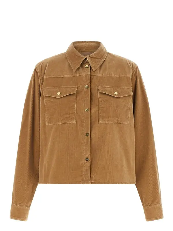 Max Mara Corduroy Cropped Overshirt - Cream