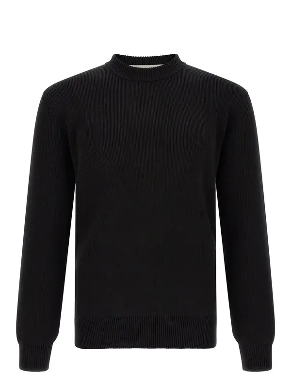 GOLDEN GOOSE Ribbed Sweater With Logo - Black
