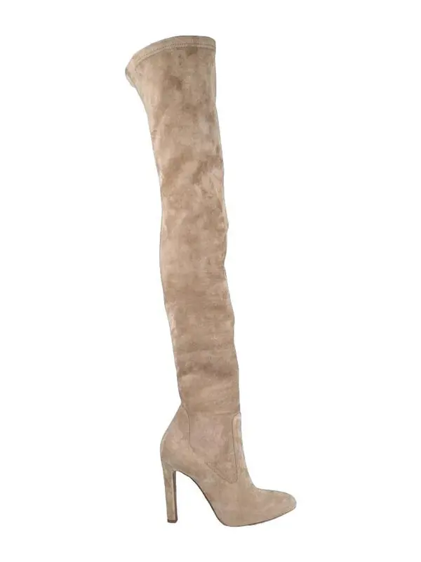 Ralph Lauren Suede Thigh-high Boots - Cream