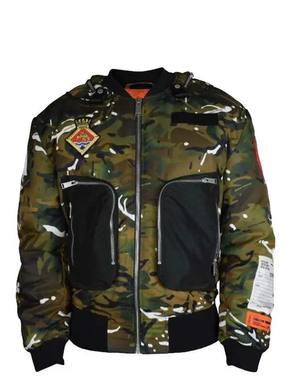 Heron Preston Camouflage Bomber Jacket - Yellow