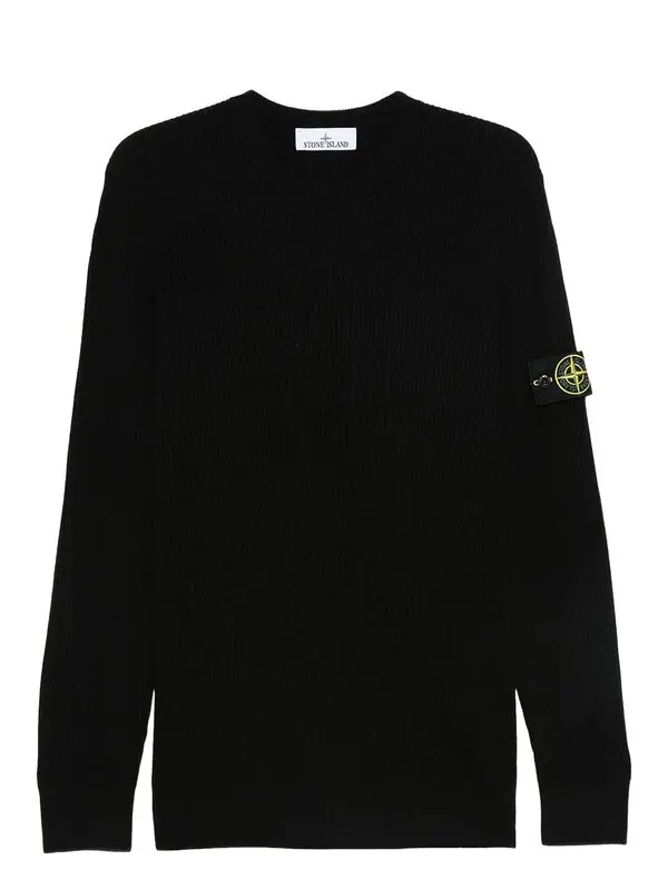 Stone Island Virgin Wool Sweater - Black