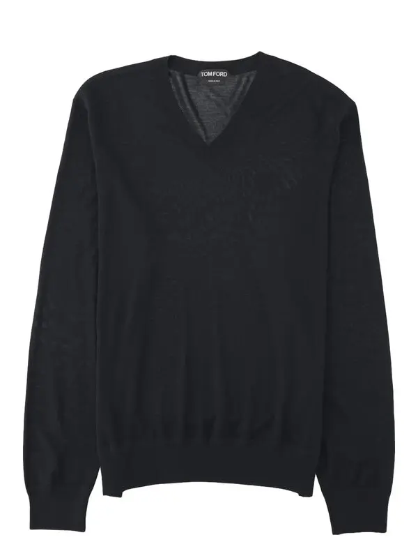 TOM FORD V-neck Wool Pullover - Black