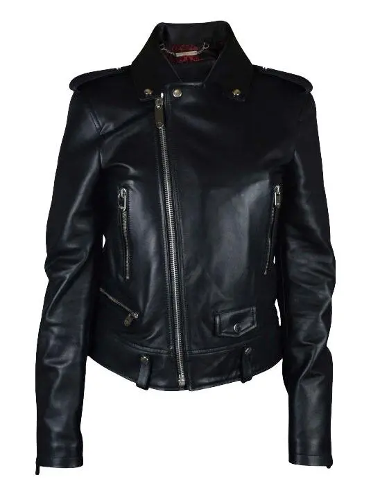 Philipp Plein Leather Perfecto Jacket - Black