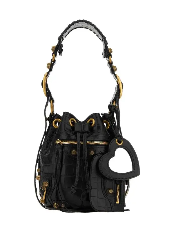 Balenciaga Leather Le Cagole Xs Bucket Bag - Black