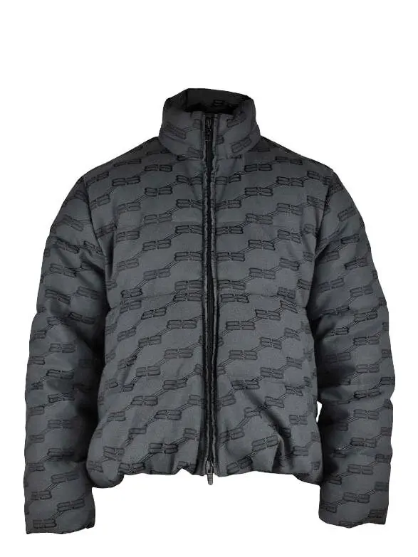 Balenciaga Monogram Quilted Down Jacket - Gray