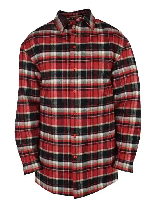 Balenciaga Checked Shirt - Red