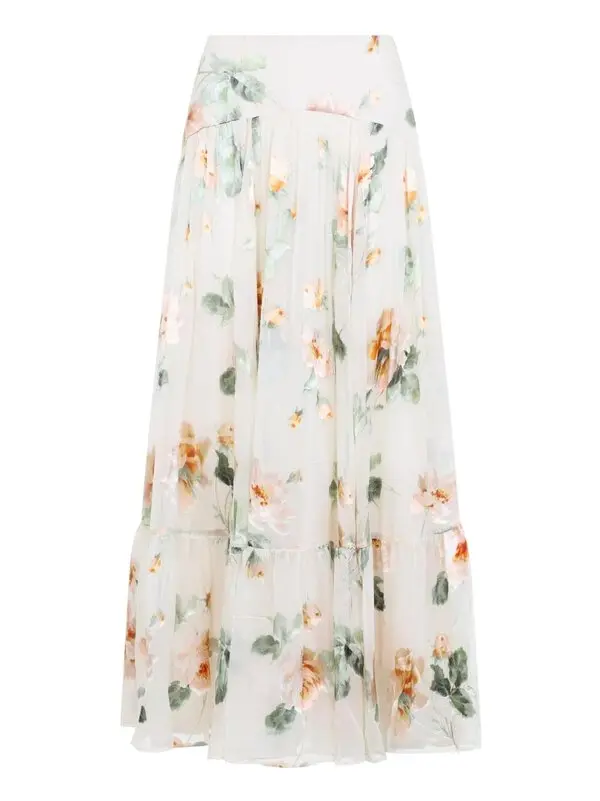 Zimmermann Carousel Burnout Midi Skirt - Multicolor
