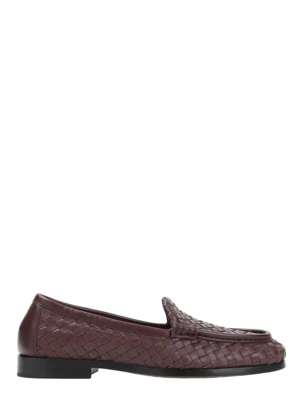 Bottega Veneta Silenzio Supple Intrecciato Loafer - Red