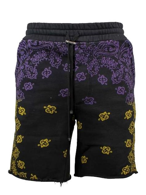 Amiri Cotton Bandana Print Shorts - Black