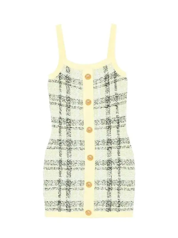 Balmain Short Dress With Buttons - Multicolor