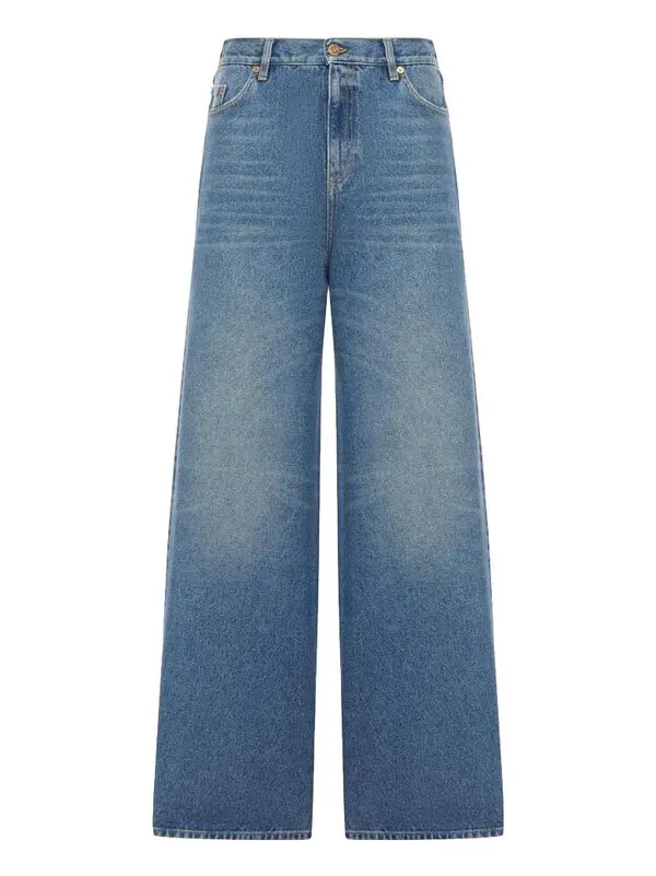GOLDEN GOOSE Wide Leg Five-pocket Jeans - Blue