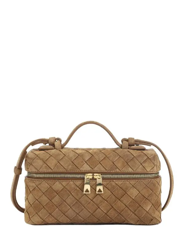 Bottega Veneta Bang Bang Suede Vanity Case Bag - Brown