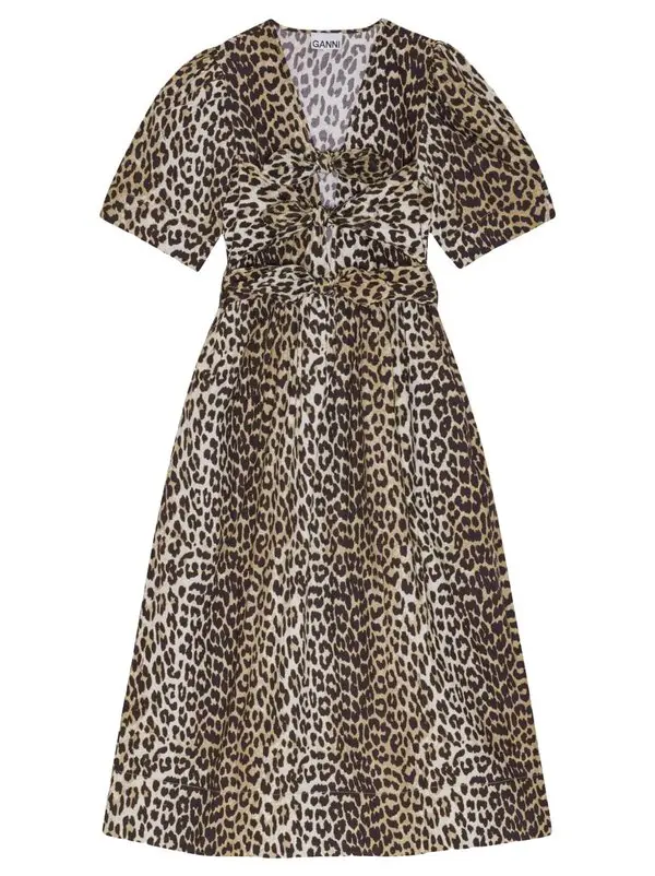GANNI Organic Cotton Midi Dress - Multicolor