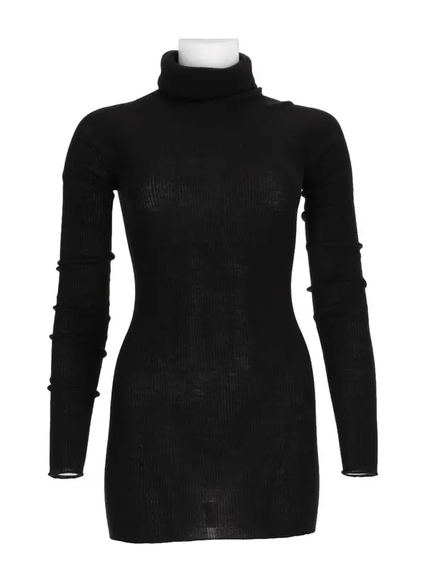 Rick Owens Wool Turtleneck Sweater - Black