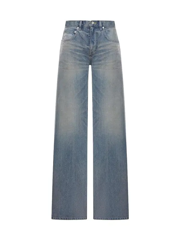 Balenciaga Organic Cotton Denim Wide-leg Baggy Trousers - Multicolor