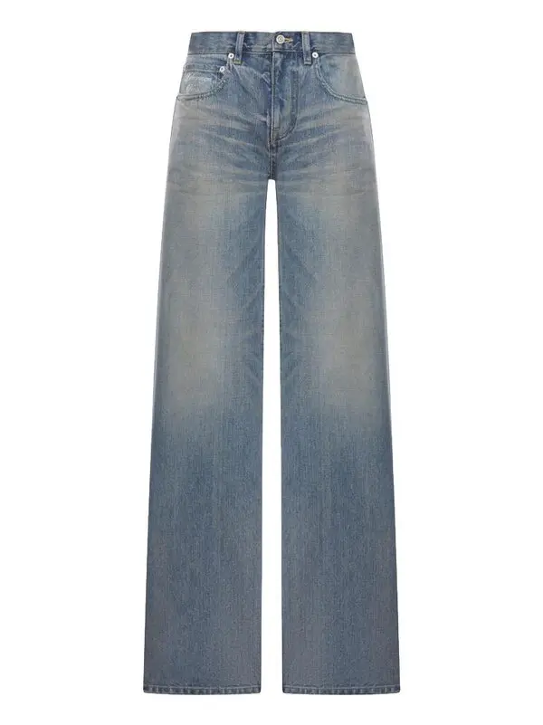 Balenciaga Organic Cotton Denim Trousers - Multicolor