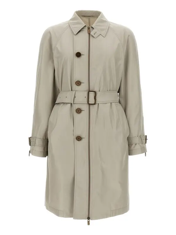 Burberry Silk Car Coat - Gray