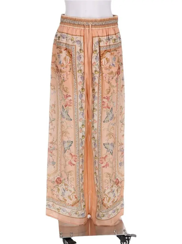 Zimmermann Pantalone In Seta Stampata - Multicolor